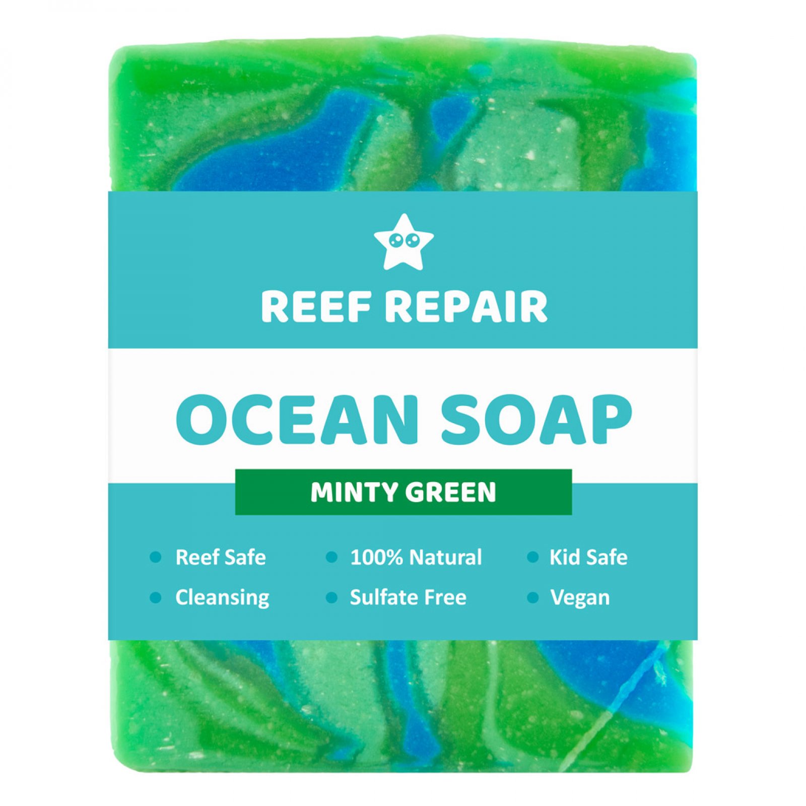 Reef Safe Soap · Minty Green · Ocean Friendly · 90g · Reef Repair
